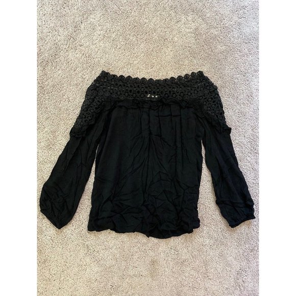 entro | Tops | Entro Womens Small Thin Black Off The Shoulder Top ...